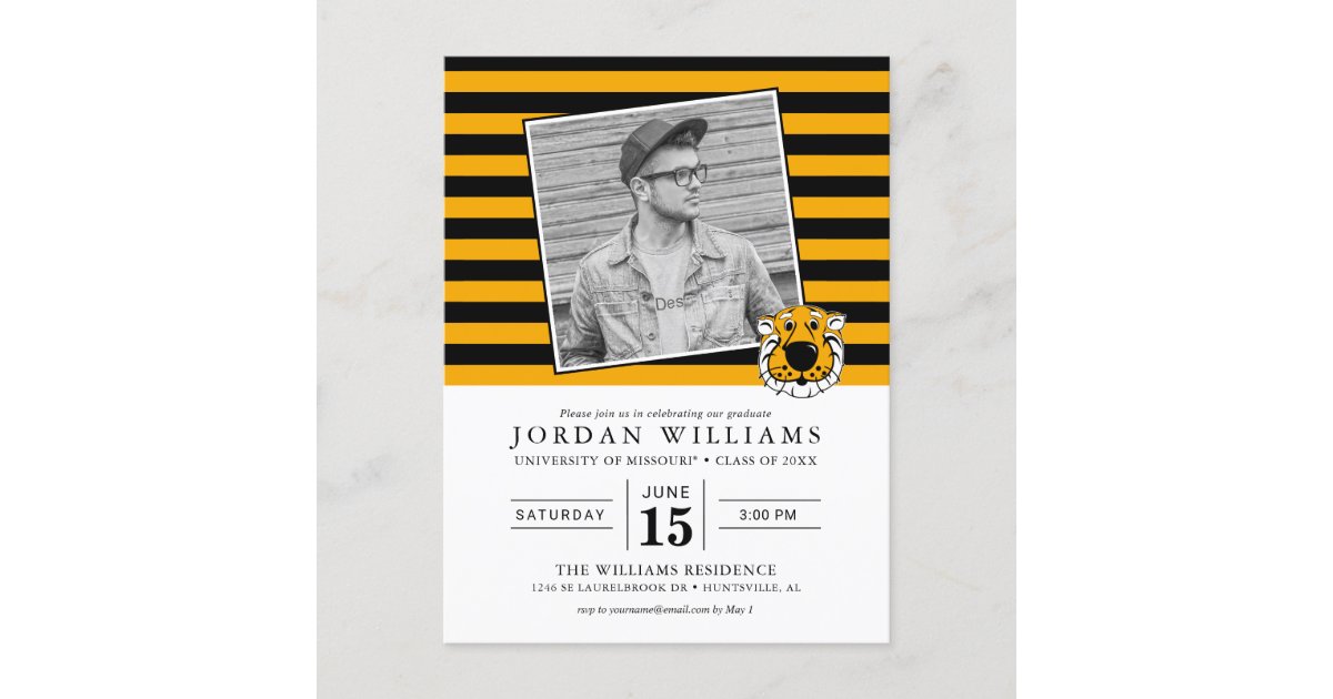 Truman the Tiger | Graduation Announcement Postcard | Zazzle
