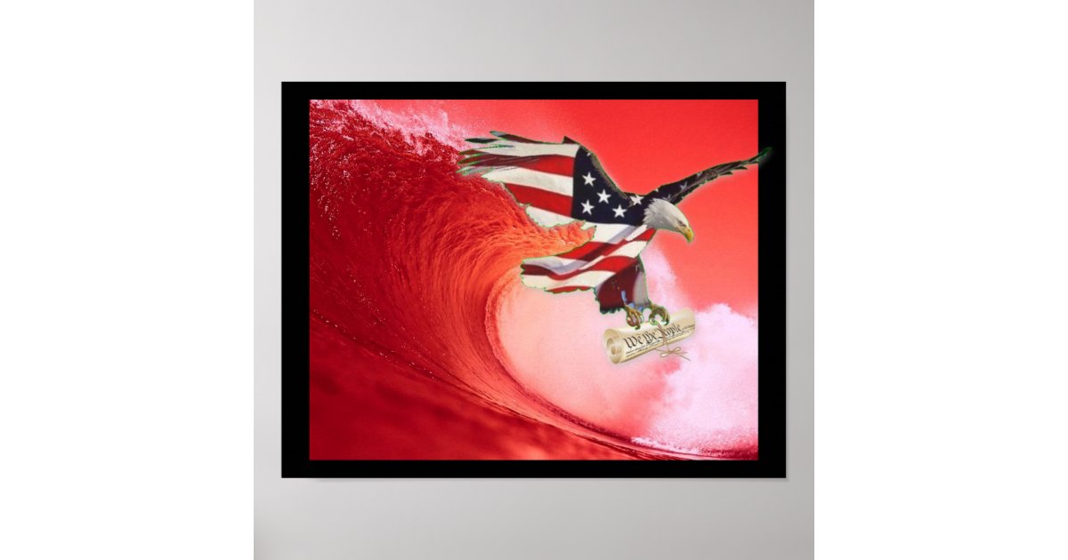 Trump2020 Red Wave with Constitution Poster | Zazzle