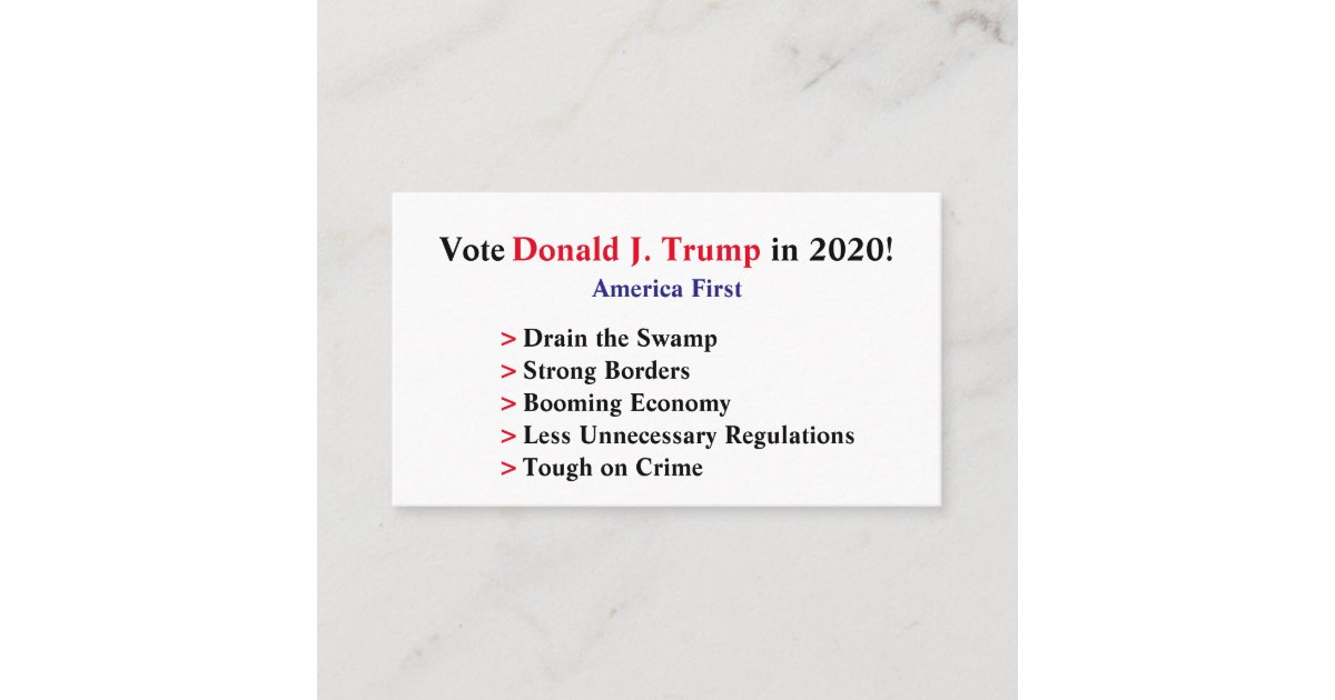 Trump 2020 Card | Zazzle