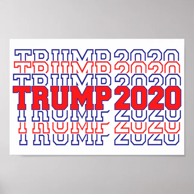 Trump 2020 Election Red White Blue Poster | Zazzle
