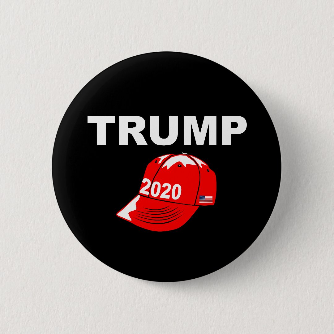 Trump 2020 Red Cap Re-elect President Campaign Button | Zazzle