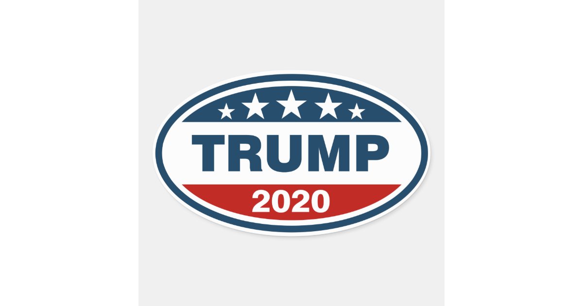 Trump 2020 Red/White/Blue Oval Sticker | Zazzle