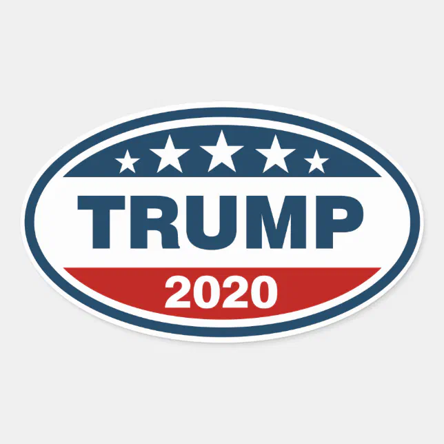 Trump 2020 Red/White/Blue Oval Sticker | Zazzle