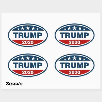Trump 2020 Red/White/Blue Oval Sticker | Zazzle