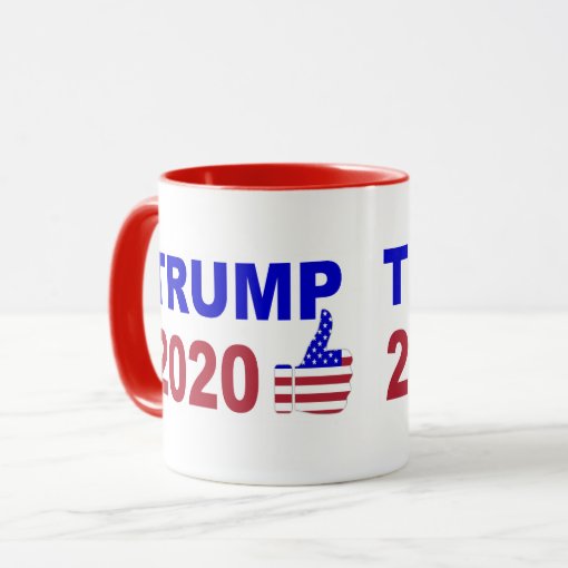 Trump 2020 Thumbs Up red white and blue Mug | Zazzle