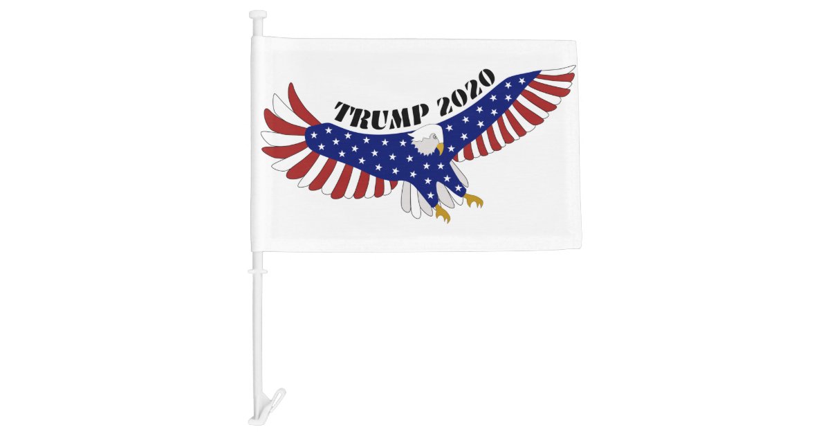 Trump 2020 USA Eagle Logo Car Flag | Zazzle