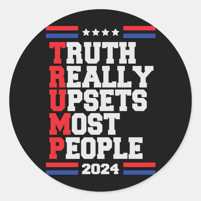 Trump 2024 classic round sticker | Zazzle