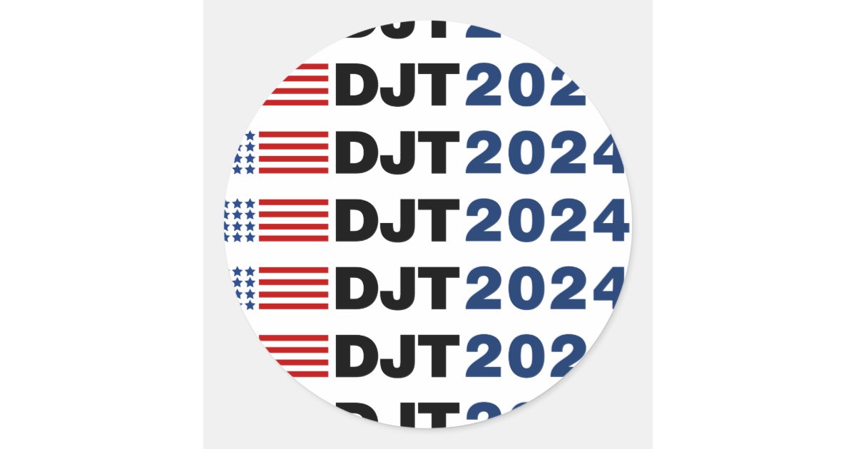 Trump 2024 DJT Classic Round Sticker | Zazzle