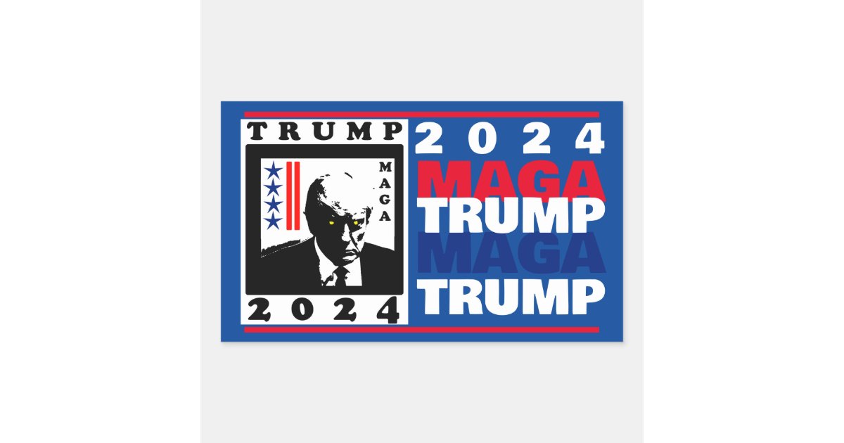 TRUMP 2024 RWB RECTANGULAR STICKER | Zazzle