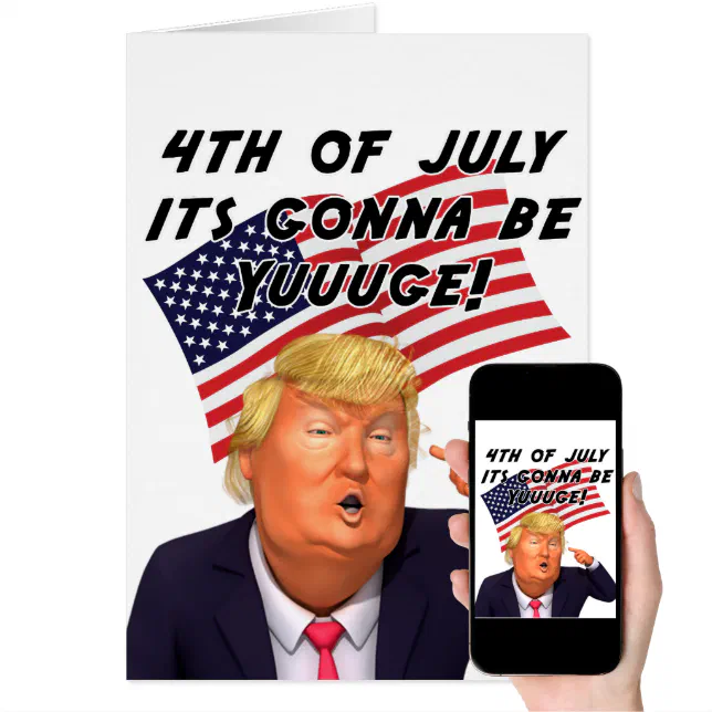 Trump 4th of July Funny Greeting Card Merica | Zazzle