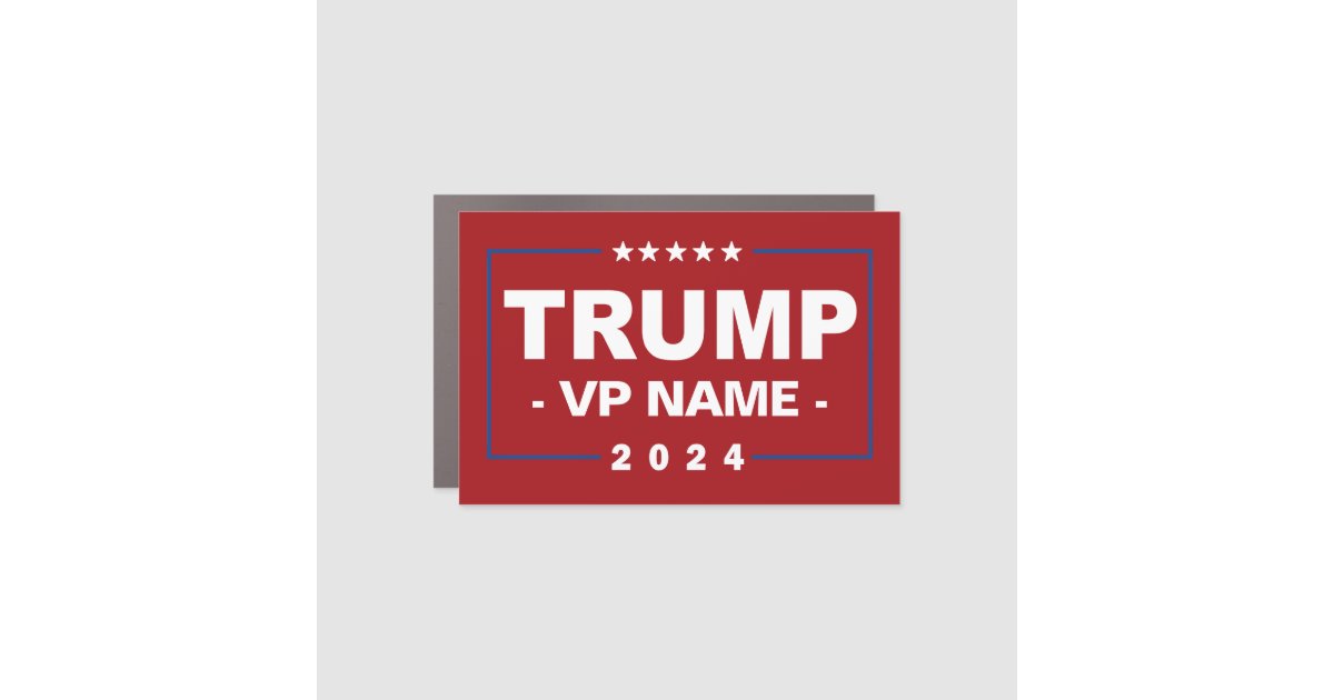 Trump and Custom Vice President 2024 Car Magnet | Zazzle