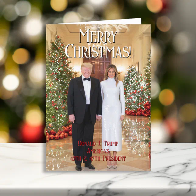 Trump Christmas Card 47th President Donald Melania | Zazzle