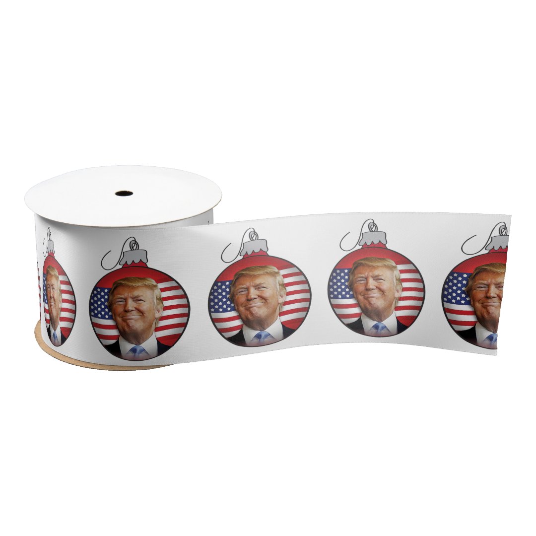 Trump Christmas Satin Ribbon | Zazzle
