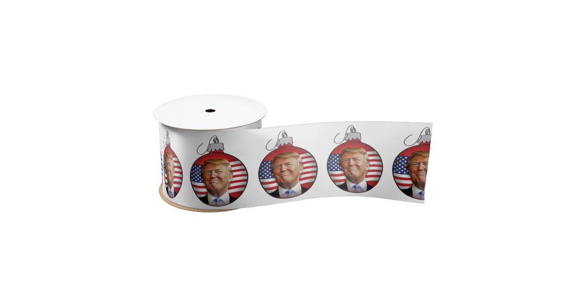 Trump Christmas Satin Ribbon | Zazzle