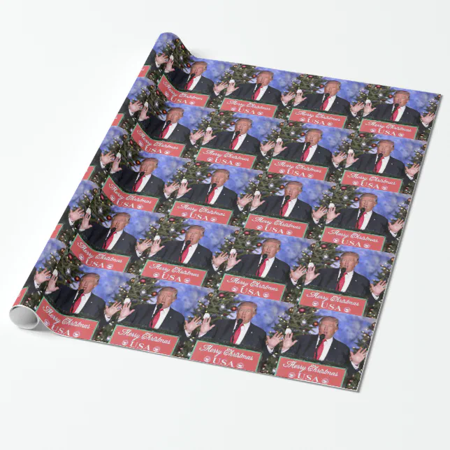 Trump Christmas Wrapping Paper | Zazzle