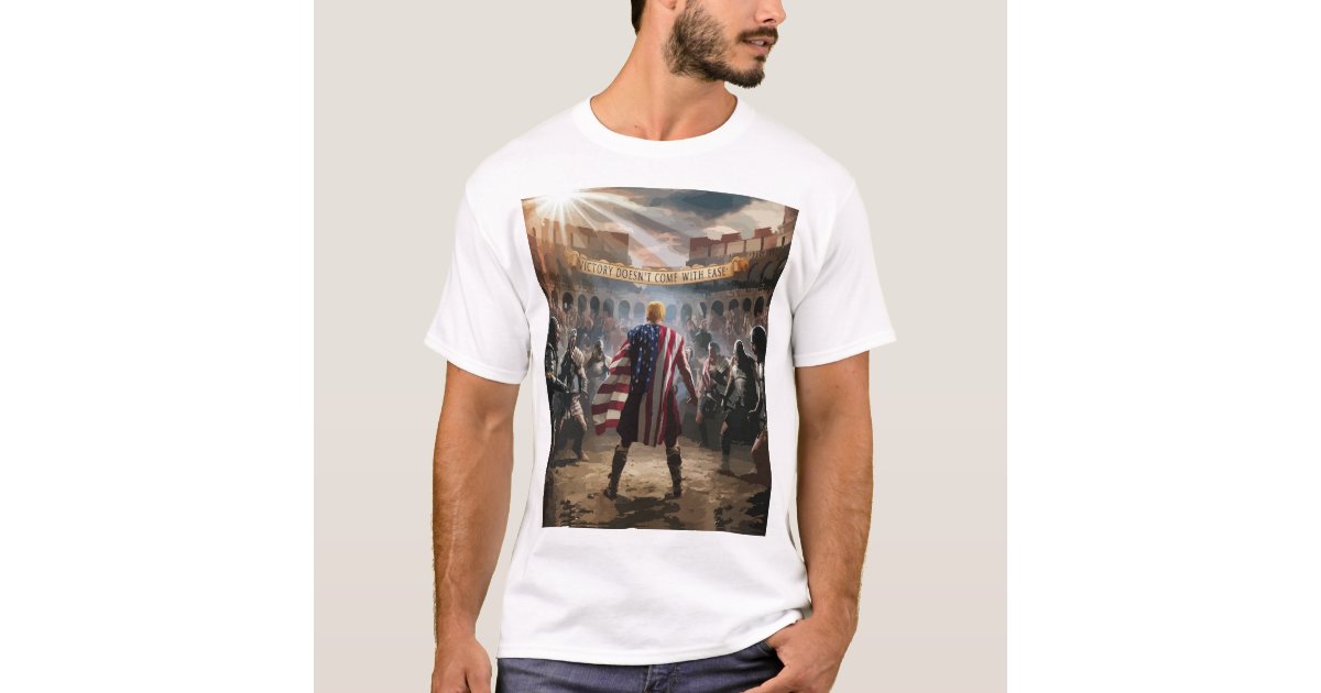 Trump depicted as a gladiator in an ancient Roman T-Shirt | Zazzle