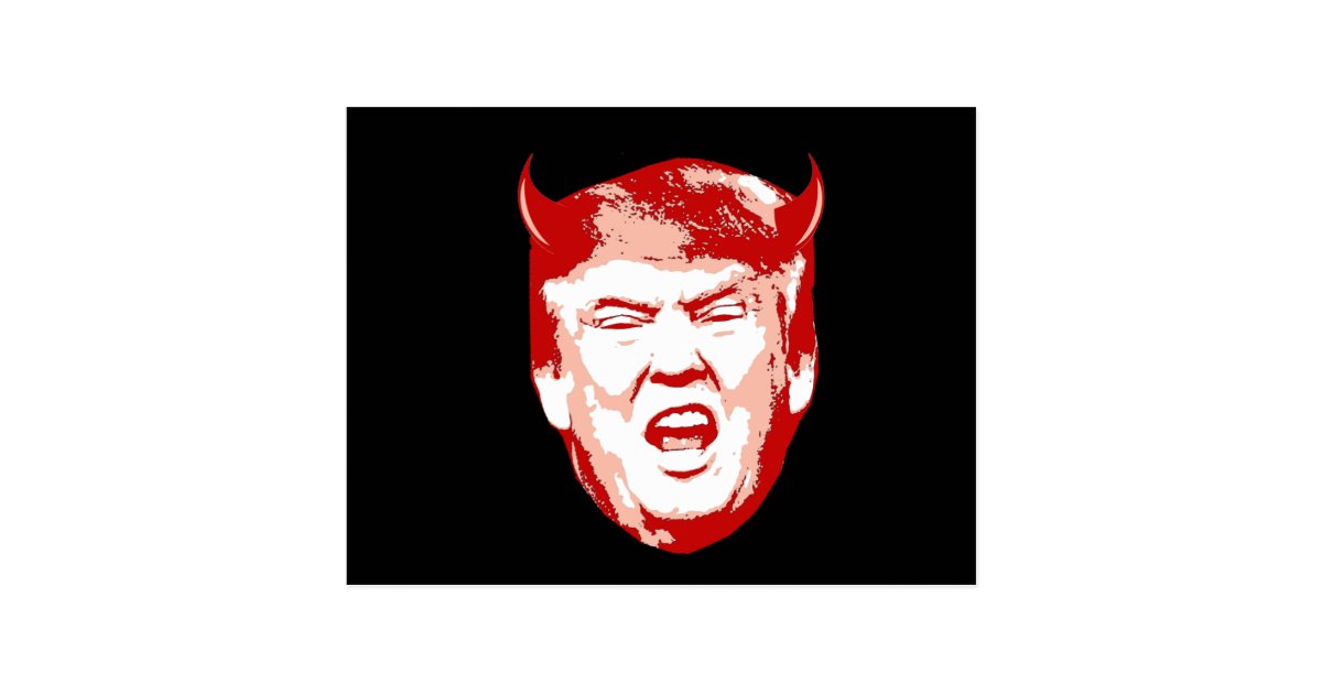 Trump Devil Head - Anti-Trump - Postcard | Zazzle