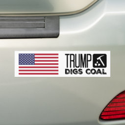 Trump Digs Coal - Trump 2020 Bumper Sticker | Zazzle
