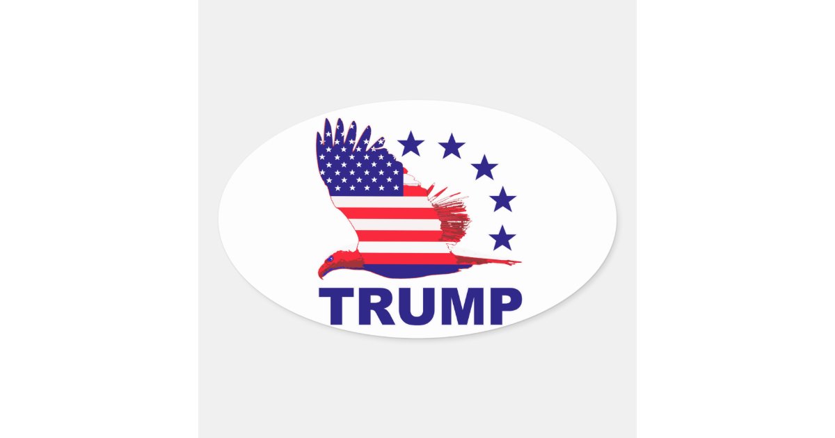 Trump eagle oval sticker | Zazzle