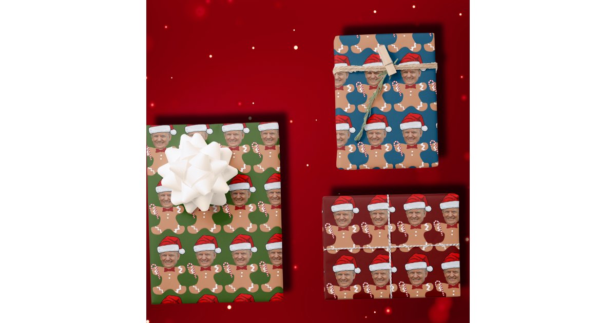 Trump Face Custom Face Photo Gingerbread Wrapping Paper Sheets | Zazzle