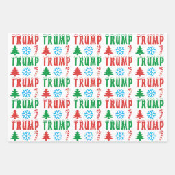 Trump Festive Christmas Wrapping Paper | Zazzle