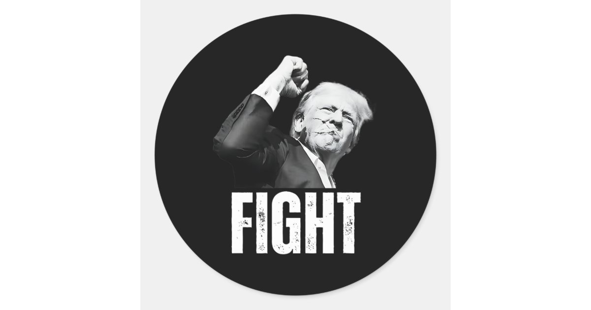 Trump Fist Pump Donald Trump Shooting Classic Round Sticker | Zazzle