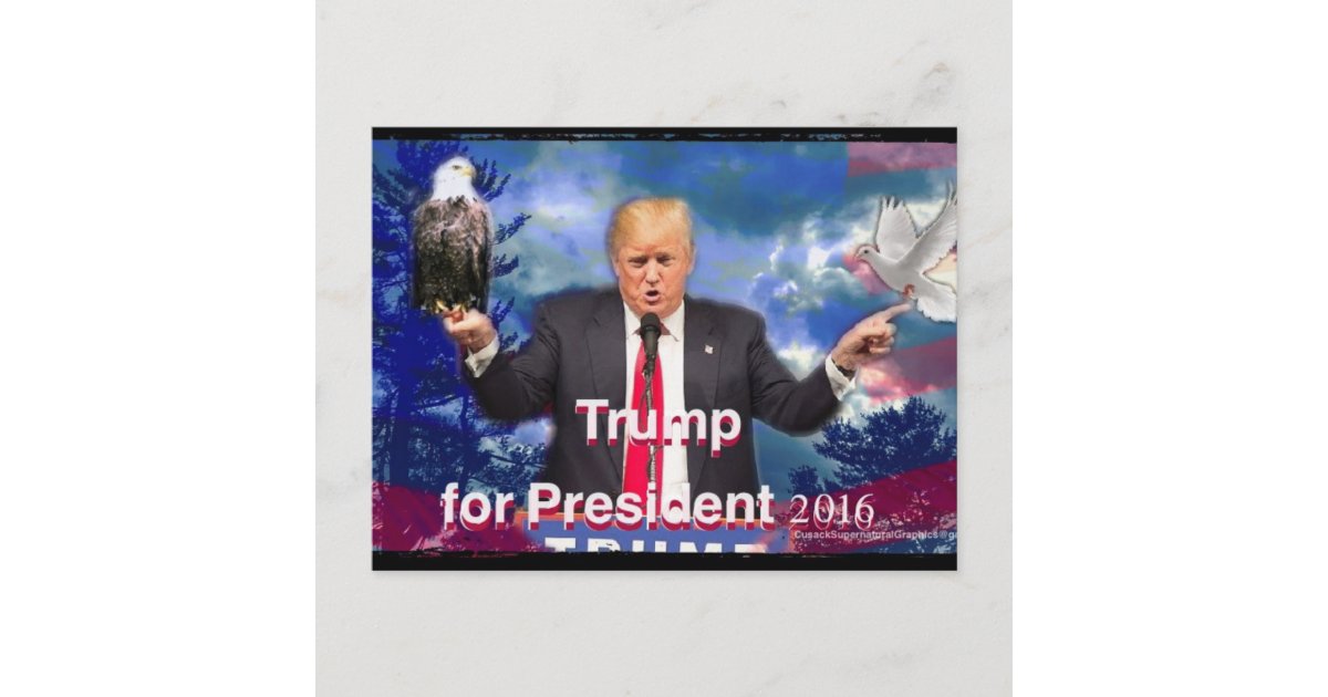 Trump for President Eagle & Dove Postcard | Zazzle