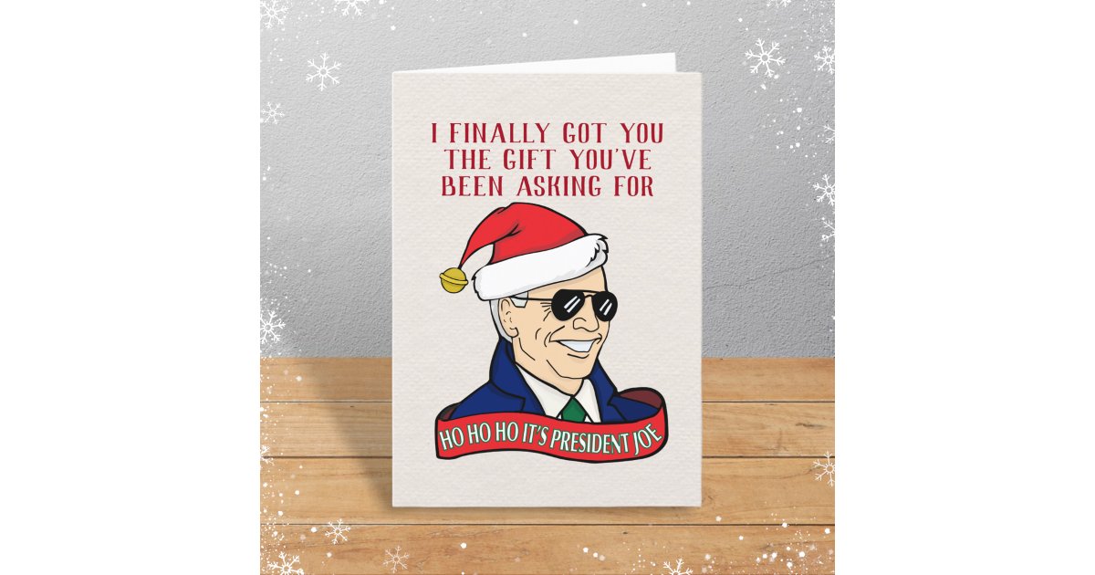 Trump Free Christmas President Joe Biden Funny Holiday Card | Zazzle