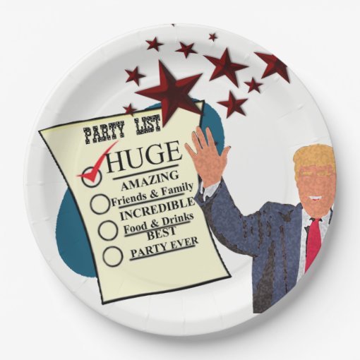 Trump HUGE Milestone Celebration Party Paper Plates | Zazzle
