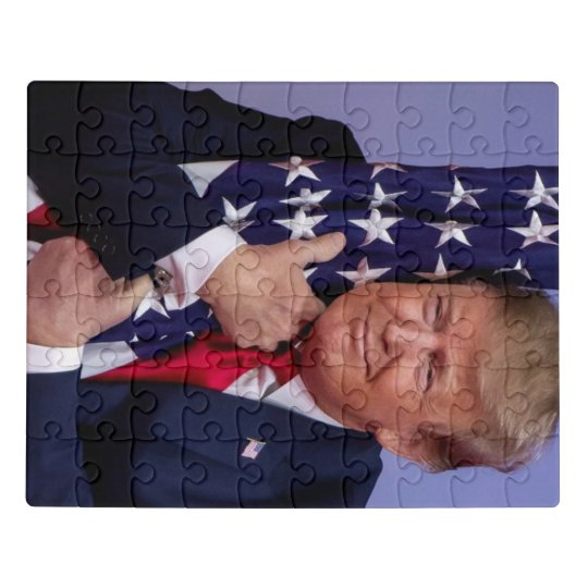 Trump hugging the American Flag - Trump 2020 Jigsaw Puzzle | Zazzle.com