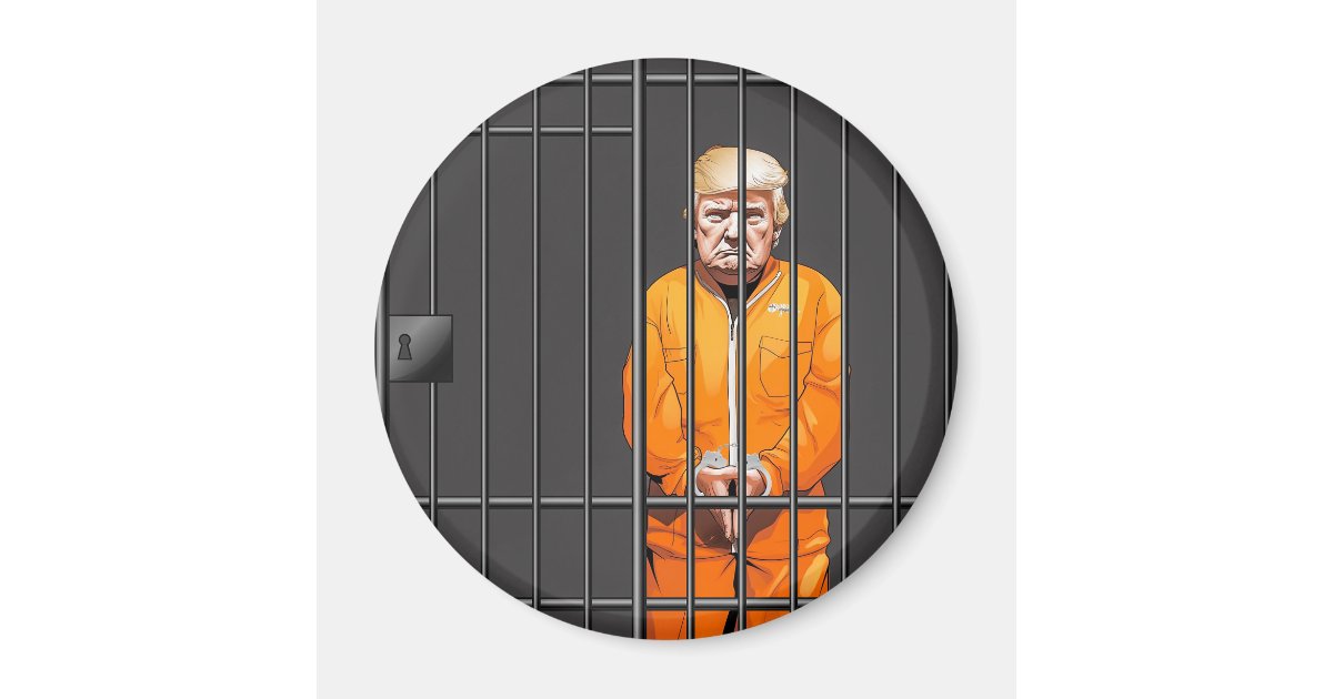 Trump in Jail 2¼ Inch Circle Magnet | Zazzle