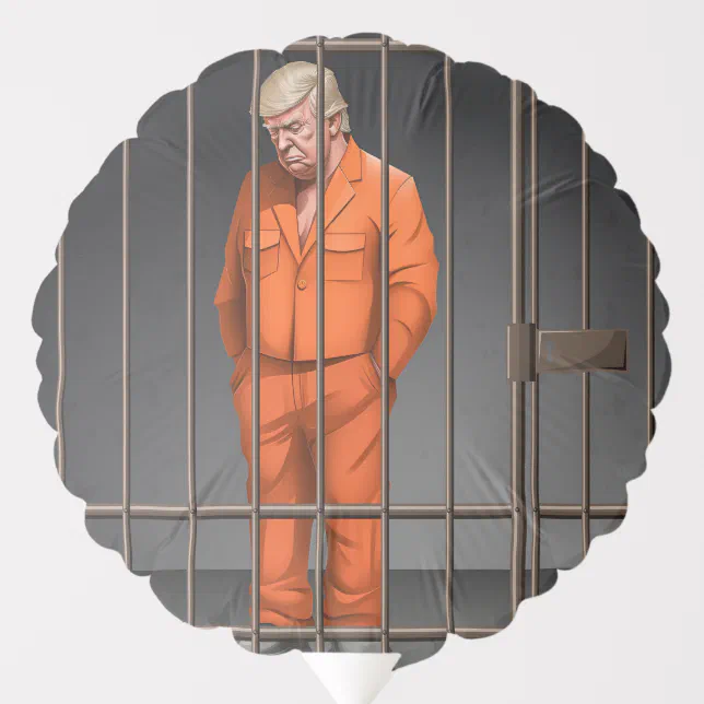 Trump in Jail Medium Air-Filled Balloon Round Cust | Zazzle