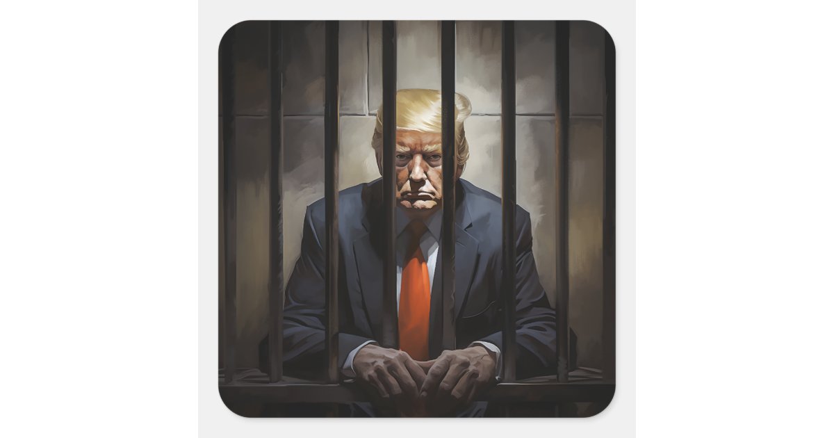 Trump in Jail. Square Sticker | Zazzle