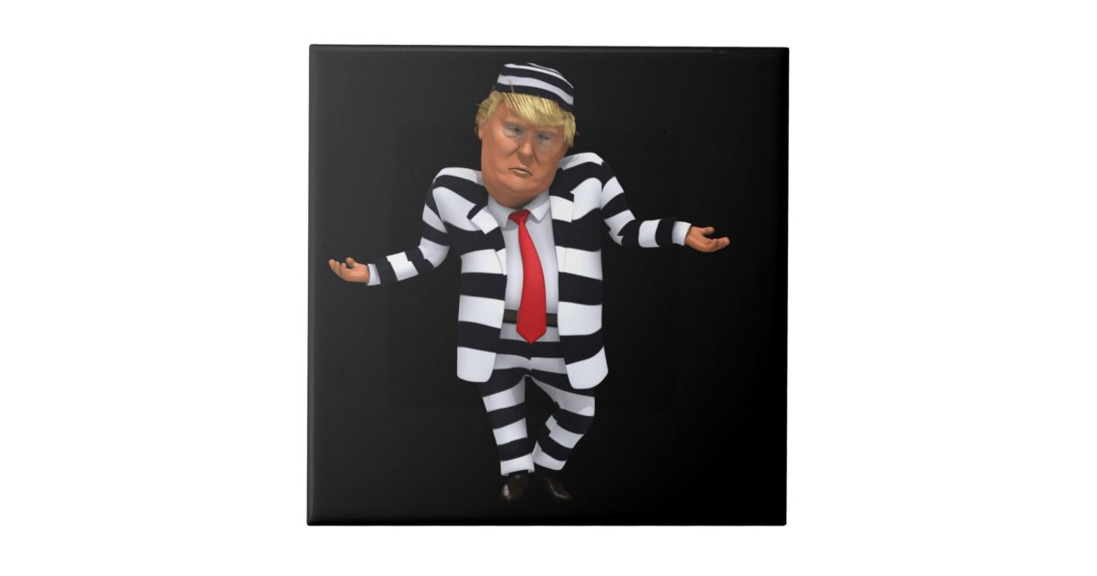 Trump in Prison Wear Ceramic Tile | Zazzle