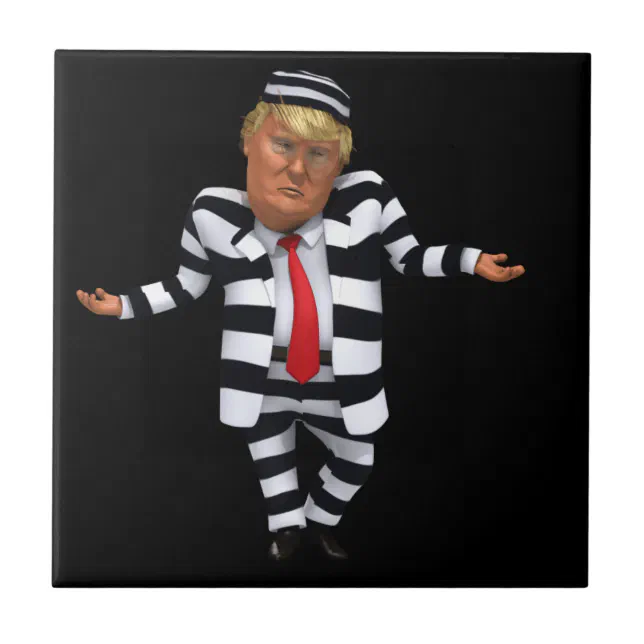 Trump in Prison Wear Ceramic Tile | Zazzle