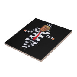 Trump in Prison Wear Ceramic Tile | Zazzle