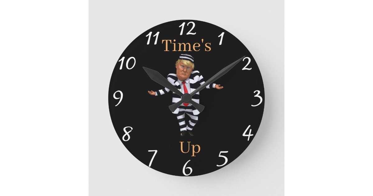 Trump in Prison Wear Clock | Zazzle