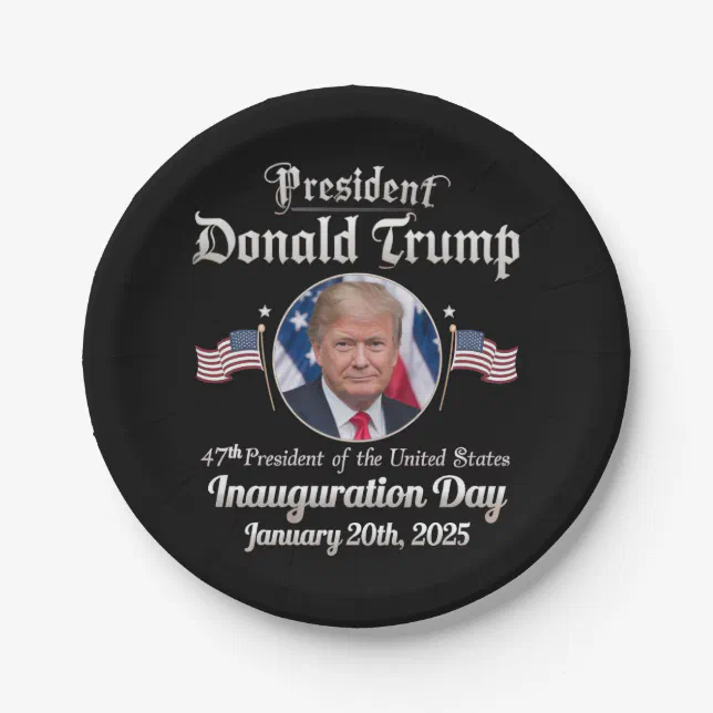 Trump Inauguration Day 2025 47th USA President Paper Plates | Zazzle