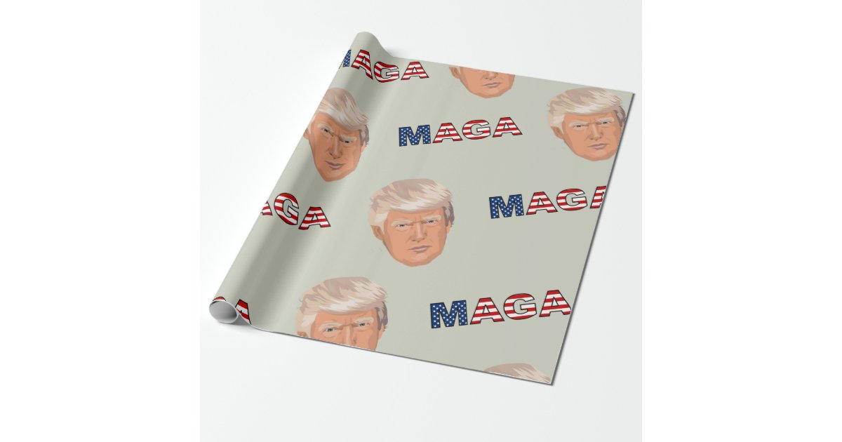 Trump MAGA Pattern Wrapping Paper | Zazzle