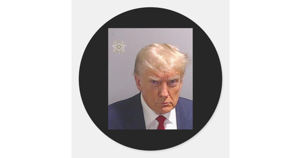 Trump Mugshot Tee - Iconic And Funny Classic Round Sticker | Zazzle