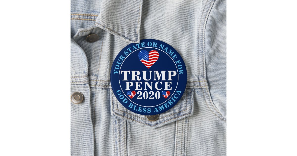 Trump Pence 2020 Hearts Collectible Political Button | Zazzle