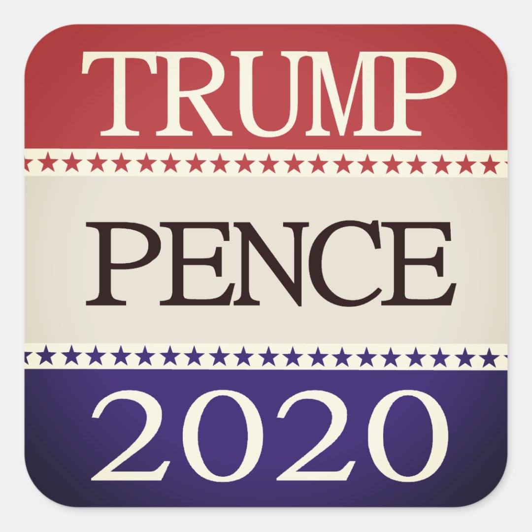 Trump Pence 2020 red, white and blue popular Square Sticker | Zazzle