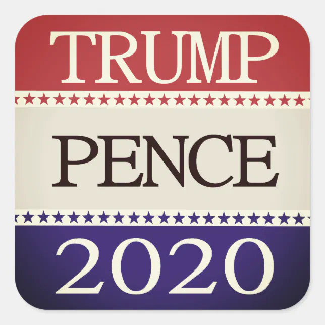 Trump Pence 2020 red, white and blue popular Square Sticker | Zazzle