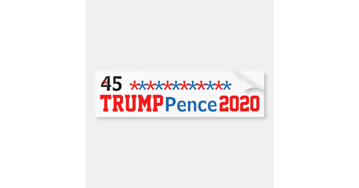 Trump Pence 2020 Red White Blue Stars EDIT NAMES Bumper Sticker | Zazzle