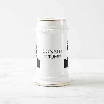 Trump Picture Silhouette Custom Text Beer Stein | Zazzle