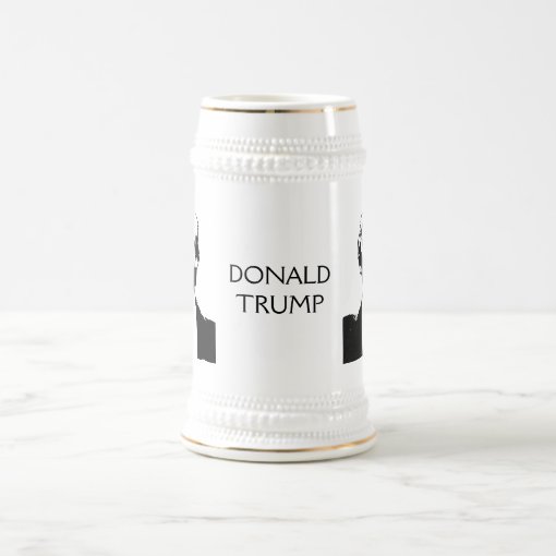 Trump Picture Silhouette Custom Text Beer Stein | Zazzle