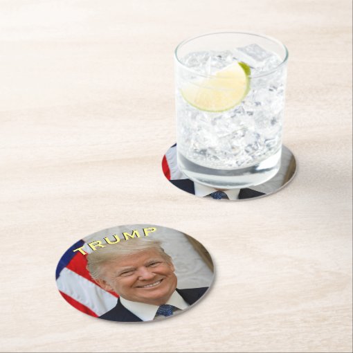 Trump President 45 Epic Fun Fantastic Round Paper Coaster | Zazzle