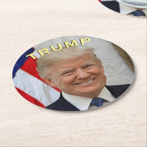 Trump President 45 Epic Fun Fantastic Round Paper Coaster | Zazzle