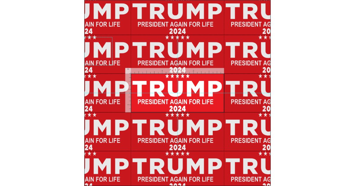 Trump President Again For Life 2024 Red Fabric | Zazzle