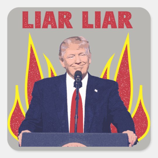 Trump Promises Liar Liar Square Sticker | Zazzle.com
